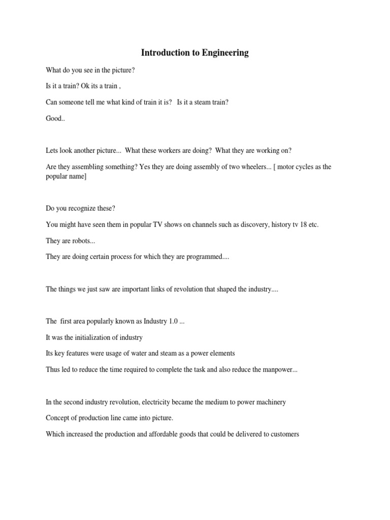 Introduction To Engineering Script Pdf Automation Engineering