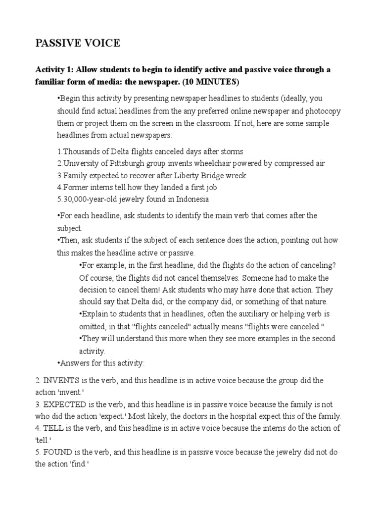 Grade 9 Passive Voice | PDF | Subject (Grammar) | Verb
