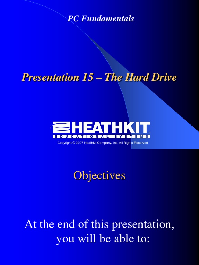 Presentation 15 - The Hard Drive: PC Fundamentals | PDF | Dos | Hard Disk Drive