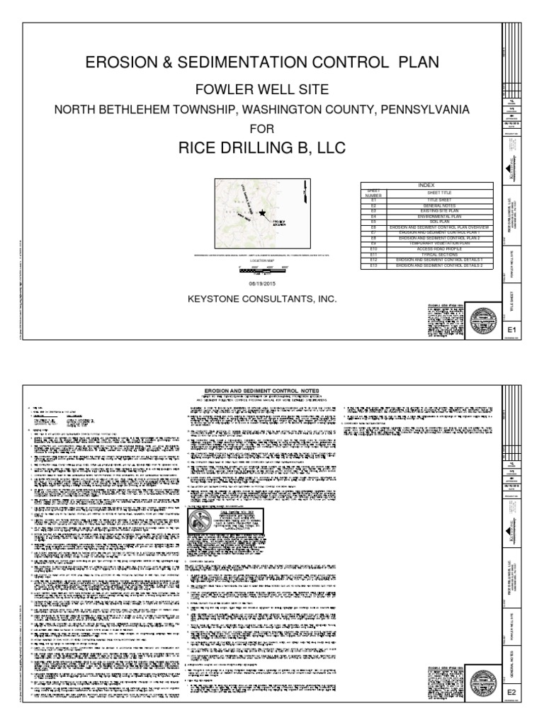 Erosion & Sedimentation Control Plan: North Bethlehem Township ...