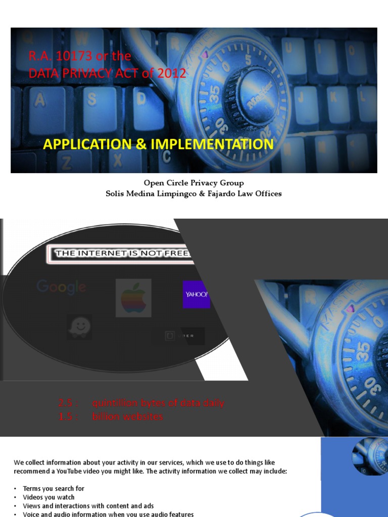 R A 10173 Or The Data Privacy Act Of 2012 Compliance Application