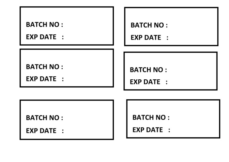 Batch Numbers and Expiry Dates List | PDF