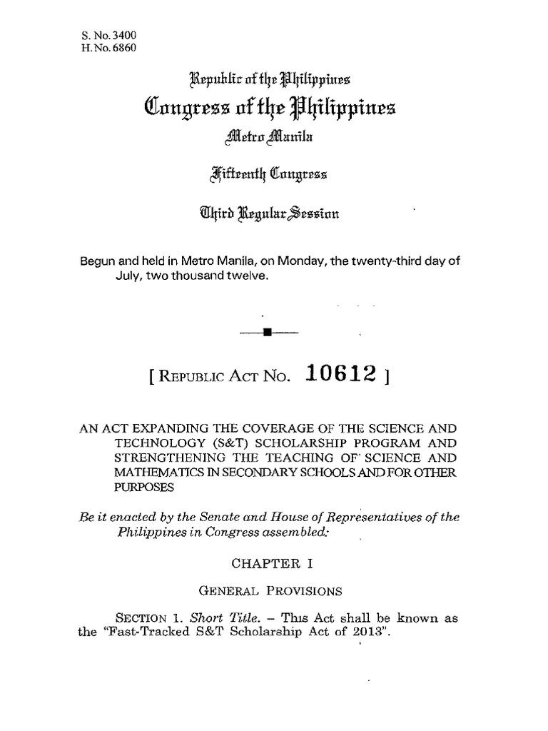 Ra 10612 PDF | PDF | Science, Technology, Engineering, And Mathematics ...