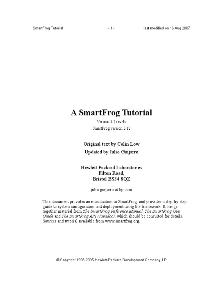 Smart Frog Tutorial | PDF | Java (Programming Language) | Class (Computer Programming)