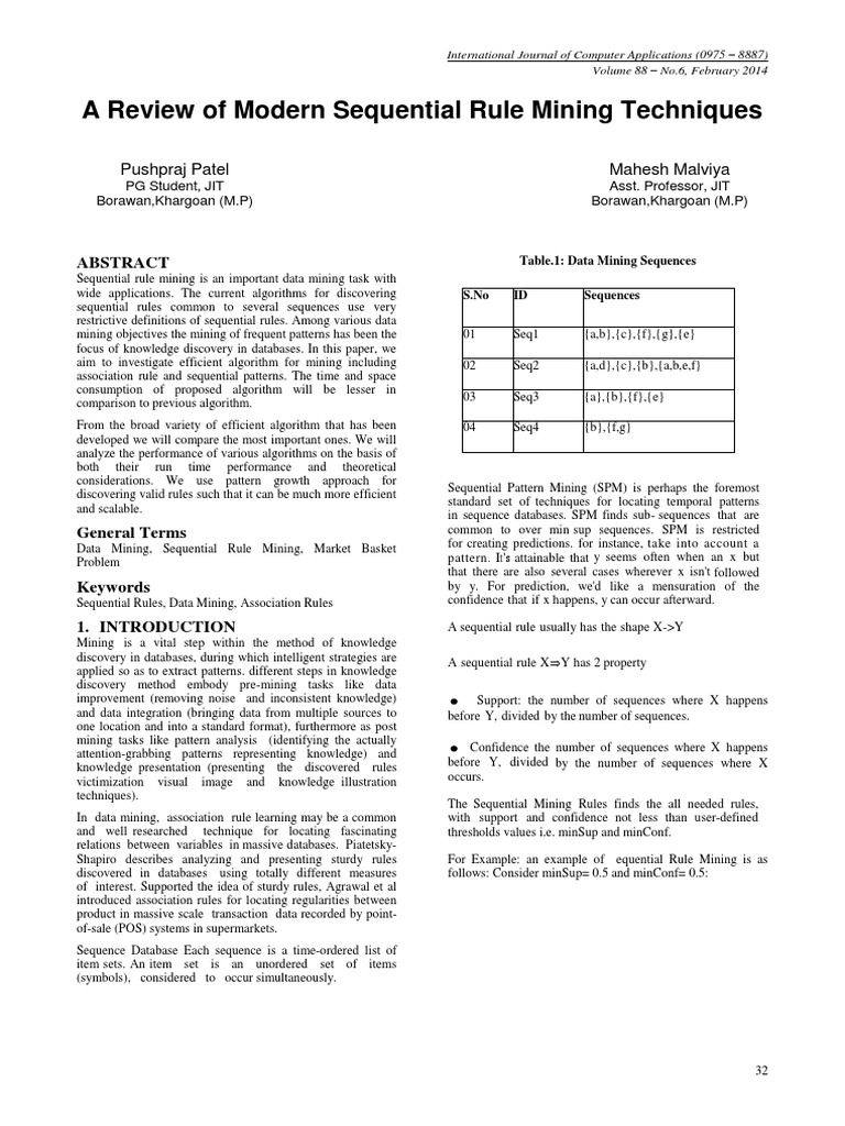 Sequential Rule Pdf Pdf Data Mining Data Management