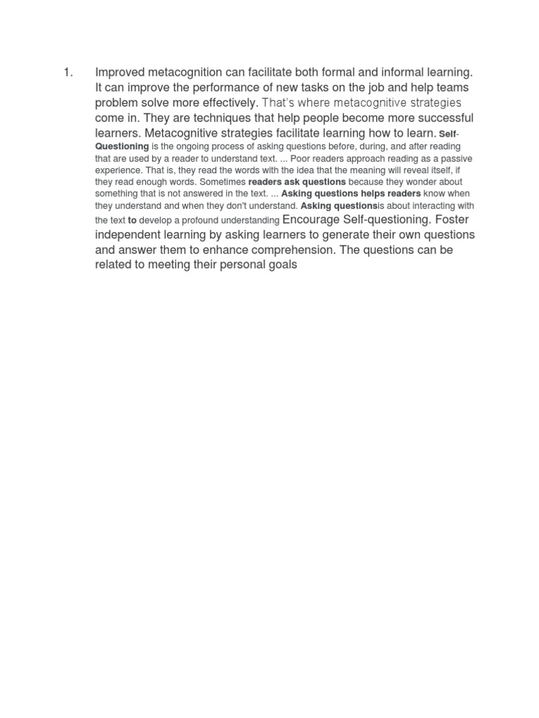 Self-Questioning Is The Ongoing Process of Asking Questions Before ...