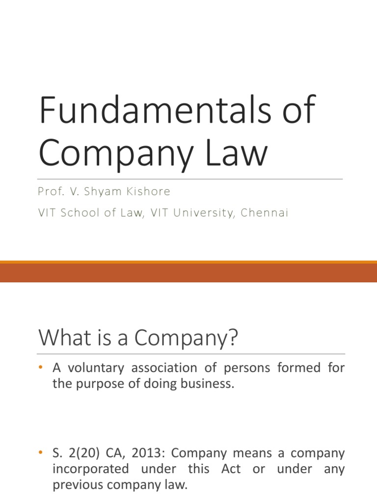 Fundamentals of Company Law PDF | PDF | Board Of Directors | Corporate Law