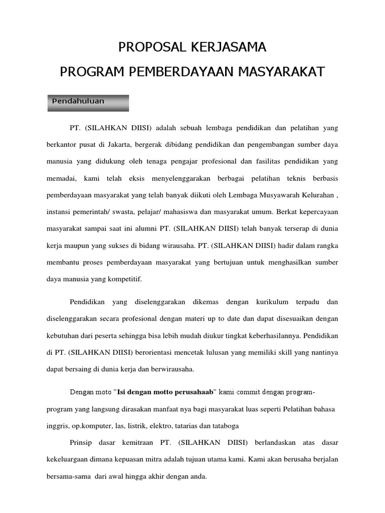 Contoh Proposal Penawaran | PDF