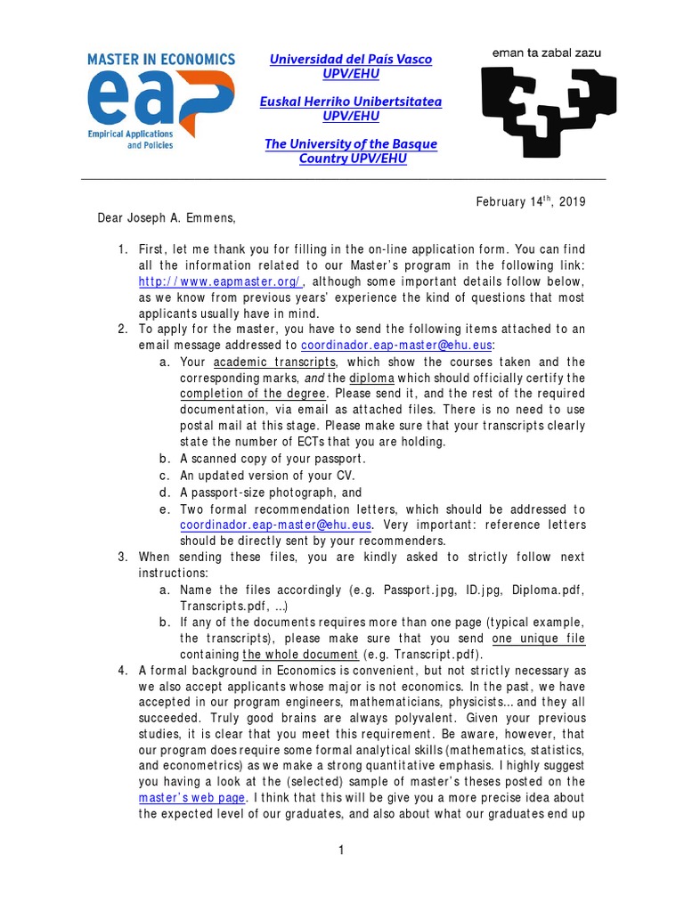 Info On EAP | PDF | Master's Degree | Academia