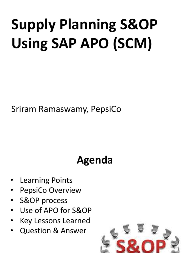 SAP APO for PepsiCo S&OP Planning | PDF | Supply Chain | Logistics