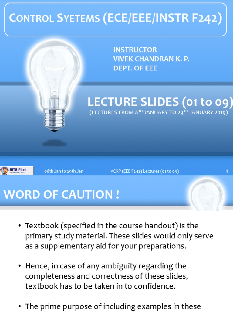 Control System Slides | PDF | Mathematical Model | Control Theory