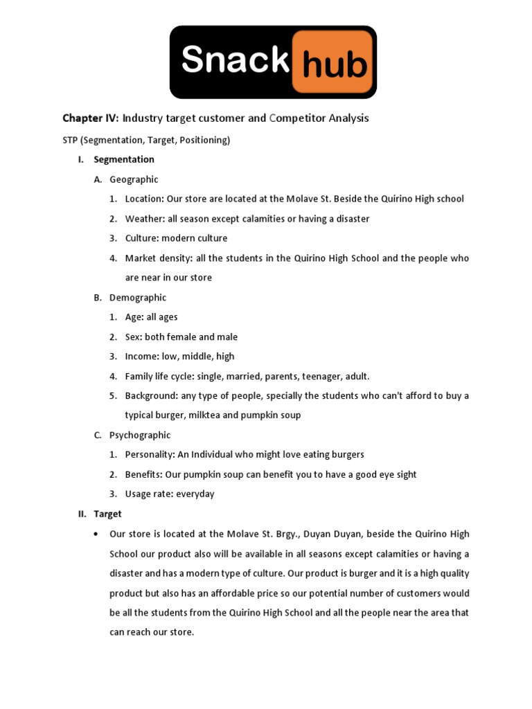 snack-chapter-iv-industry-target-customer-and-competitor-analysis