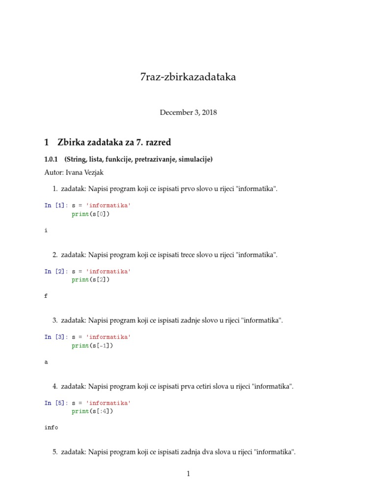 Vježbe Python | PDF