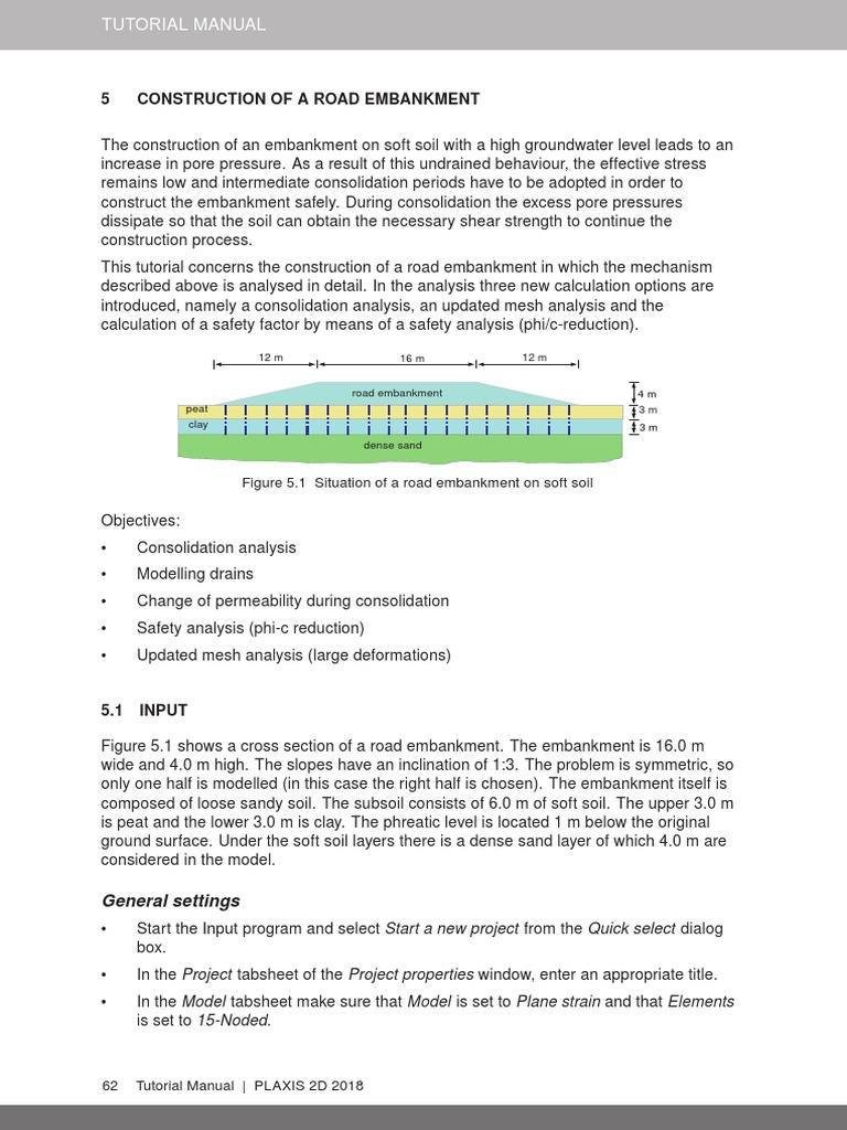 PLAXIS 2D 2018-Tutorial-Lesson05 | PDF | Geotechnical Engineering | Soil