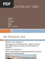 Overview of the Air Pollution Act 1981 | PDF | Pollution | Air Pollution