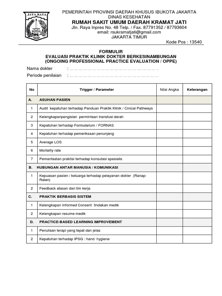 Form OPPE Baru 2019 | PDF