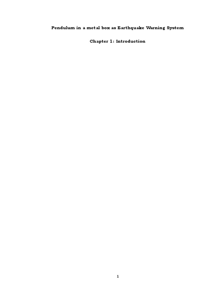 Pendulum As Earthquake Indicator | PDF | Earthquakes | Pendulum