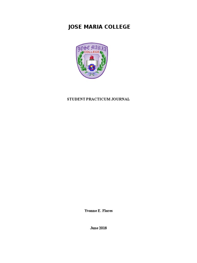 Jose Maria College: Student Practicum Journal | PDF | Audit | Internship