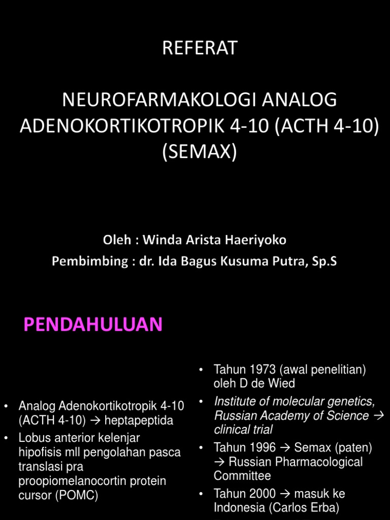 Semax: Obat Nootropik untuk Stroke | PDF