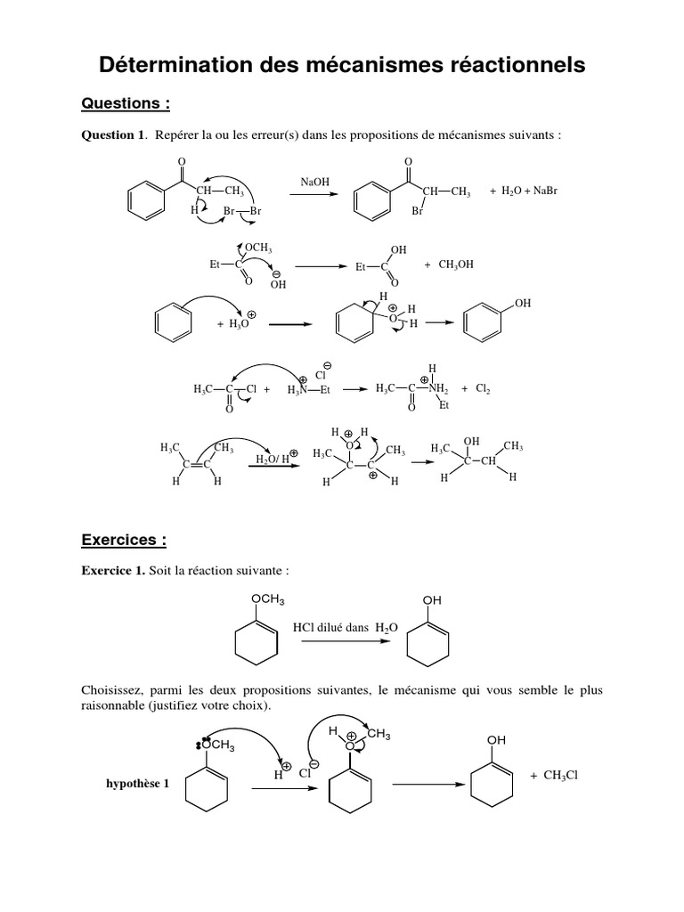 Mécanismes Réactionnels en Chimie Organique | PDF | Amide | Acide ...