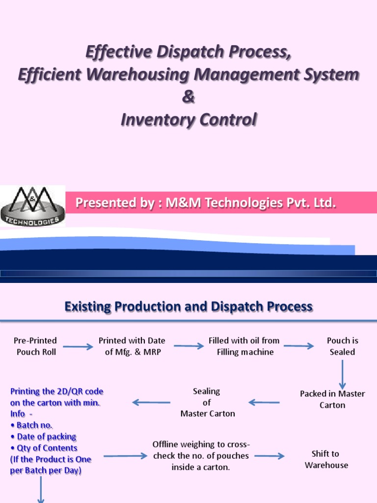 Effective Process For Dispatch & Inventory Control PDF | PDF | Warehouse | Printer (Computing)