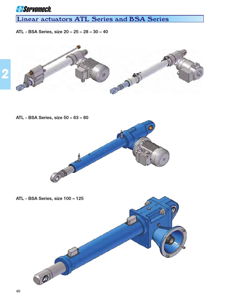 Linear Actuators ATL Series and BSA Series | PDF | Machines | Mechanical Engineering