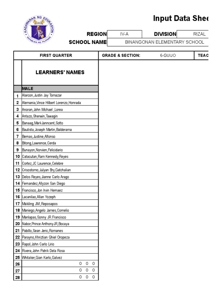 Grade 6 Science Guijo 2019-2020 | PDF | Learning