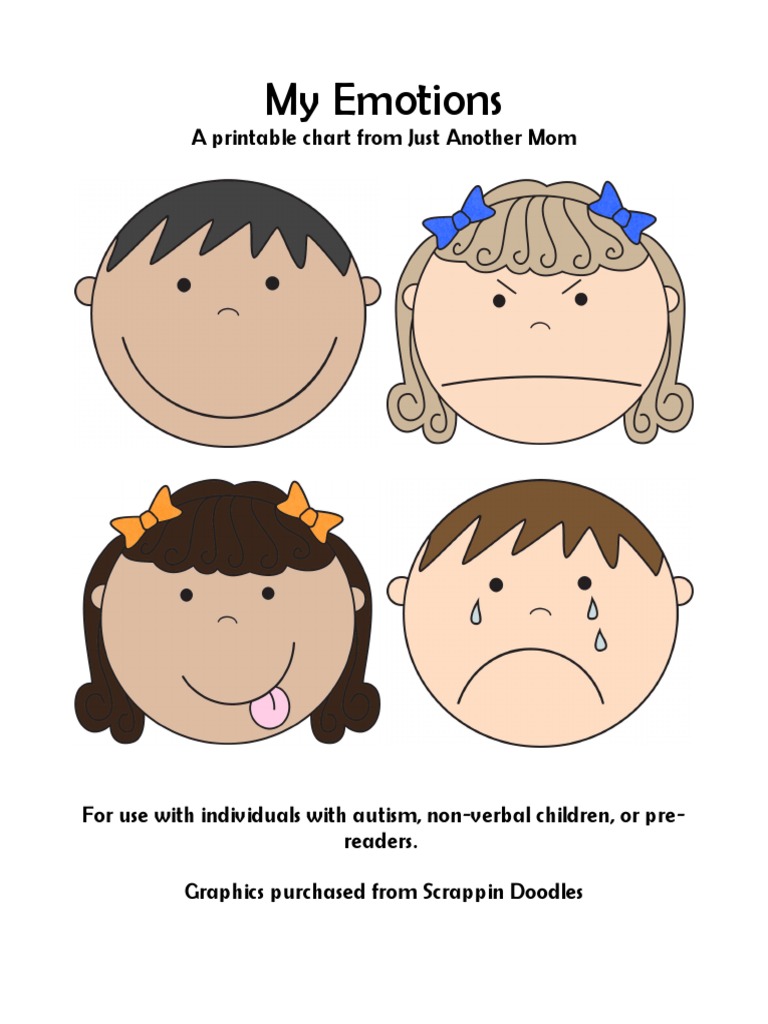 My Emotions: A Printable Chart From Just Another Mom | PDF