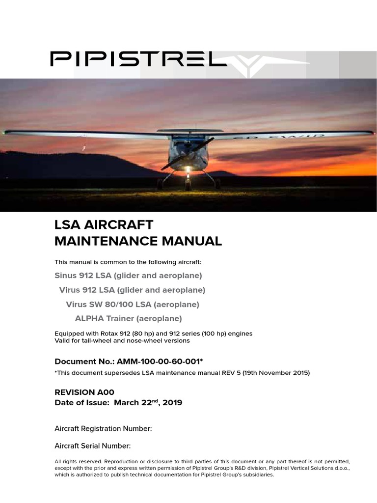 AMM-100-00-60-001 - A00 LSA Maintenance Manual PDF | PDF | Airplane ...