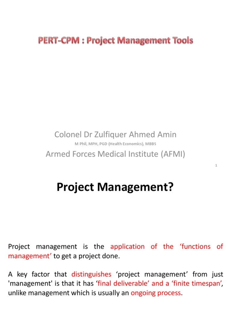 PERT & CPM Principle | PDF | Project Management | Projects