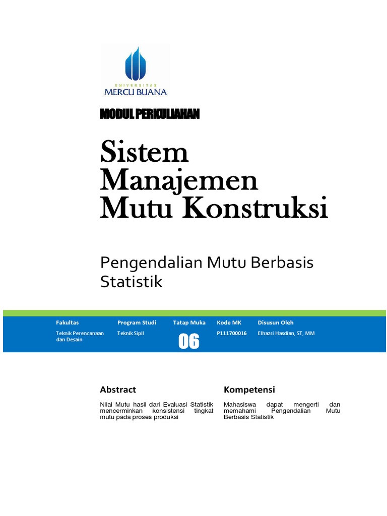 Modul6 Sistem Manajemen Mutu Konstruksi Elhazri | PDF