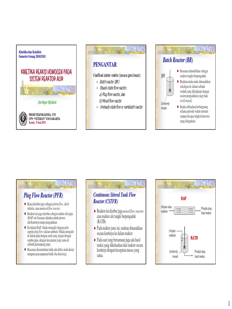 7 Kinetika-Reaksi-Homogen-Alir Dy PPT PDF | PDF