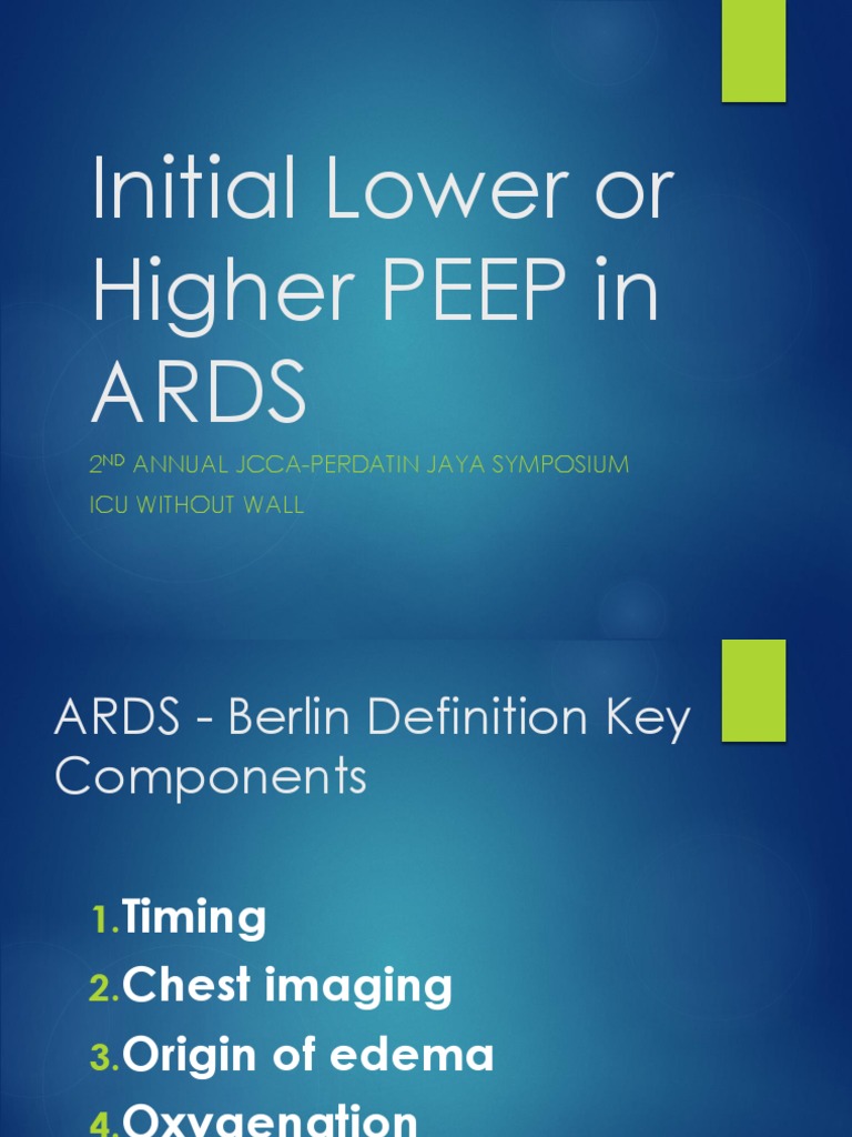 Peep Ards | PDF | Respiration | Pulmonology
