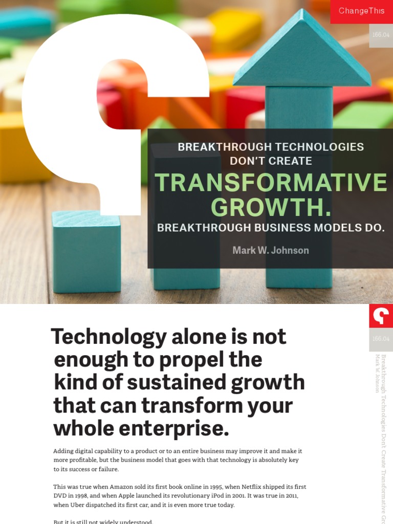 Transformative Growth.: Breakthrough Technologies Don'T Create ...