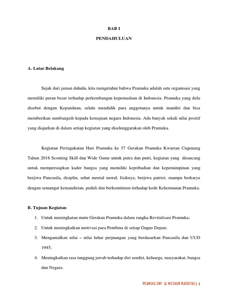 Proposal Pramuka Scouting Skill Dan Wide Game | PDF