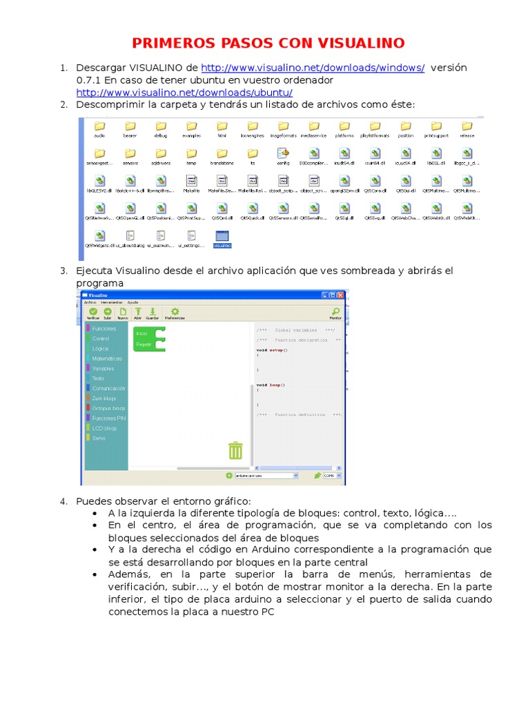 00 - PRIMEROS PASOS CON VISUALINO y ARDUINO - INSTALACIÓN PDF | PDF | Entorno de desarrollo ...