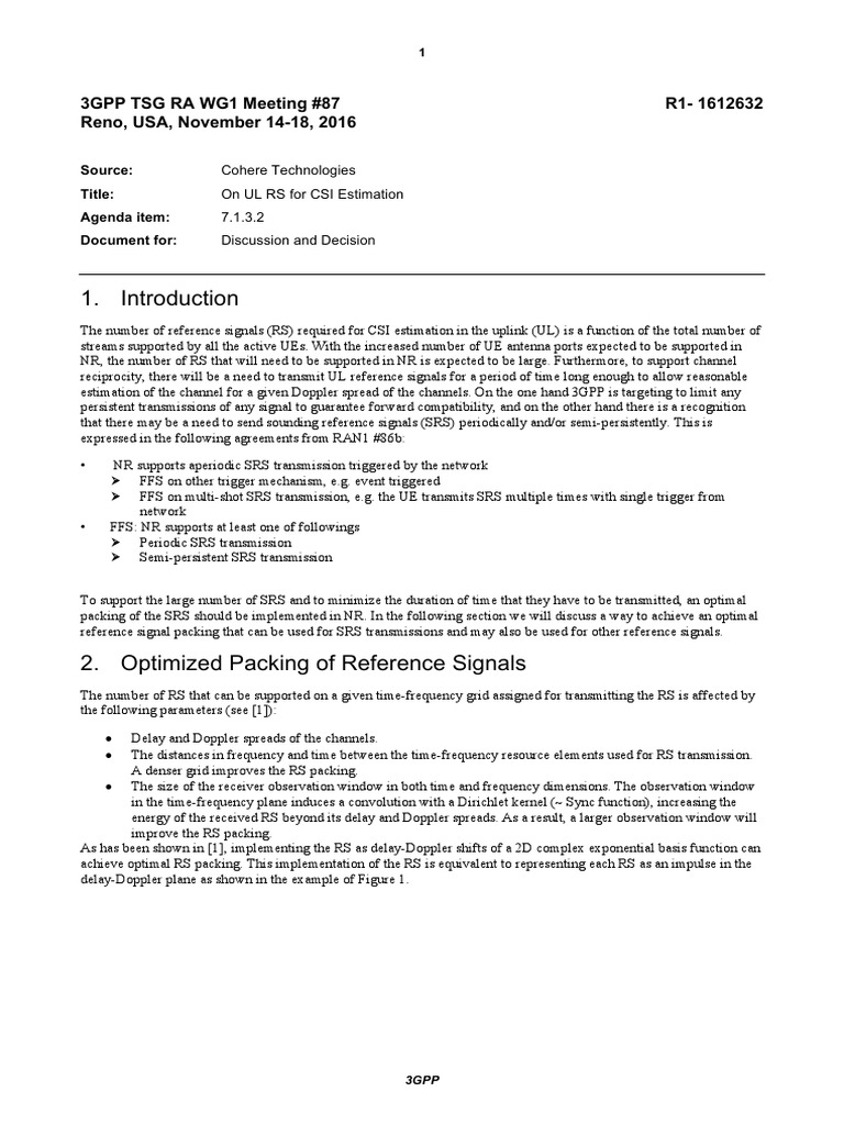 R1 1612632 On UL RS For CSI Estimation | PDF | Orthogonal Frequency Division Multiplexing ...