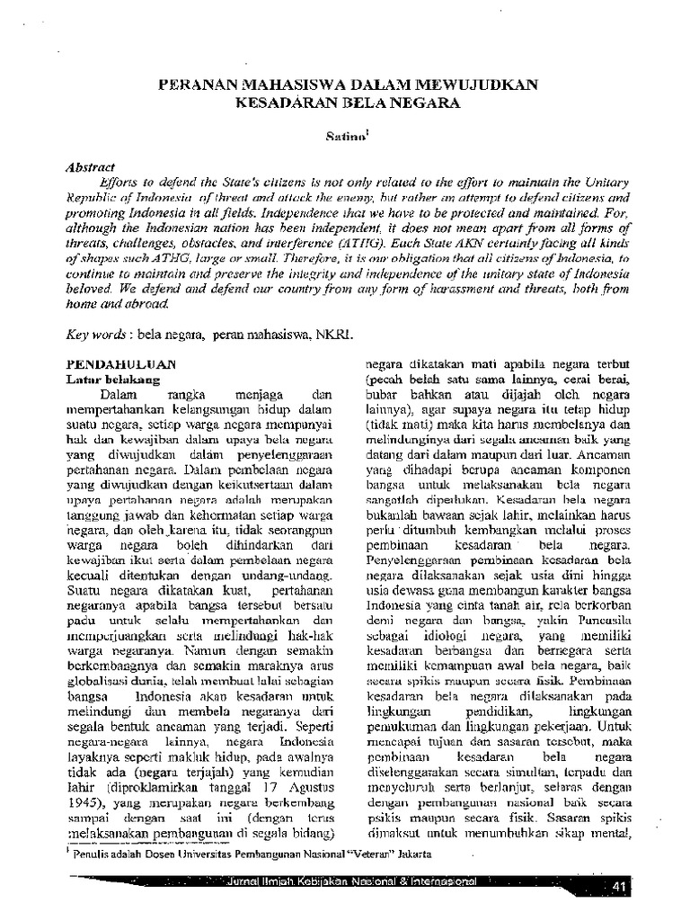 Peranan Mahasiswa Dalam Bela Negara | PDF