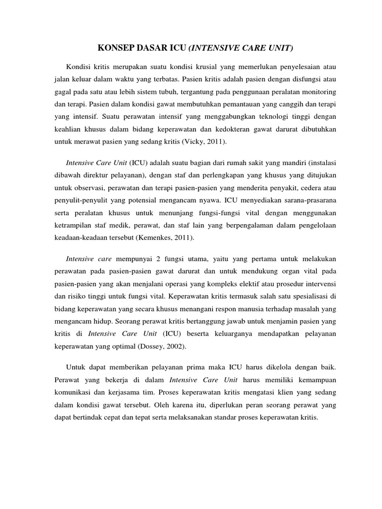 Konsep Dasar Icu | PDF