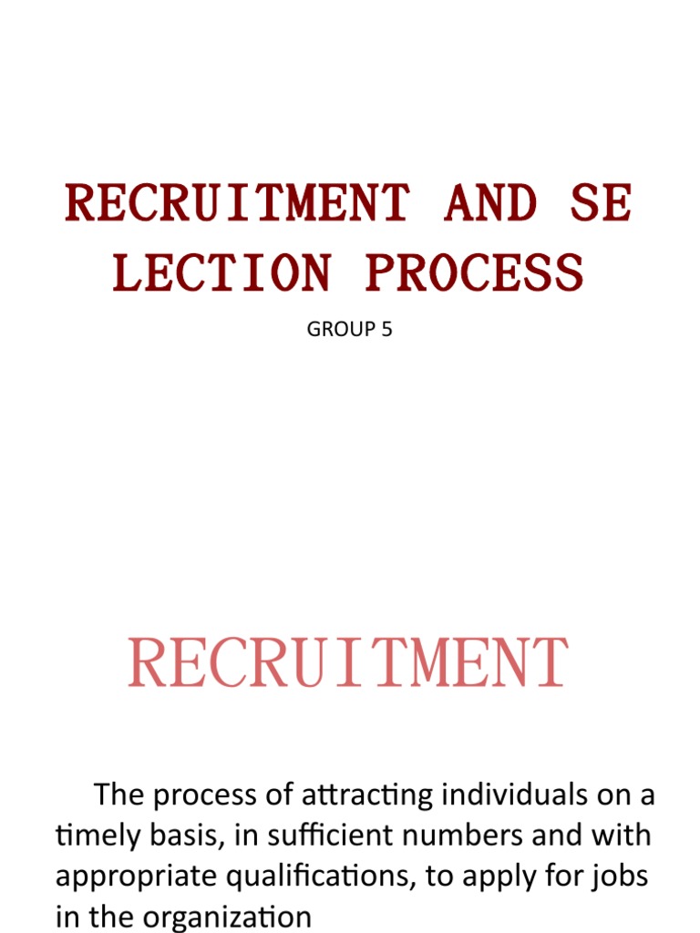 Recruitment and Selection | PDF | Recruitment | Employment