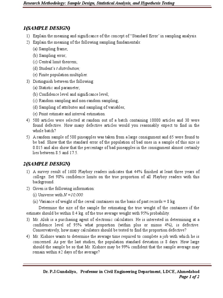 Assignment 08 09 2019 Pdf Sampling Statistics Confidence Interval