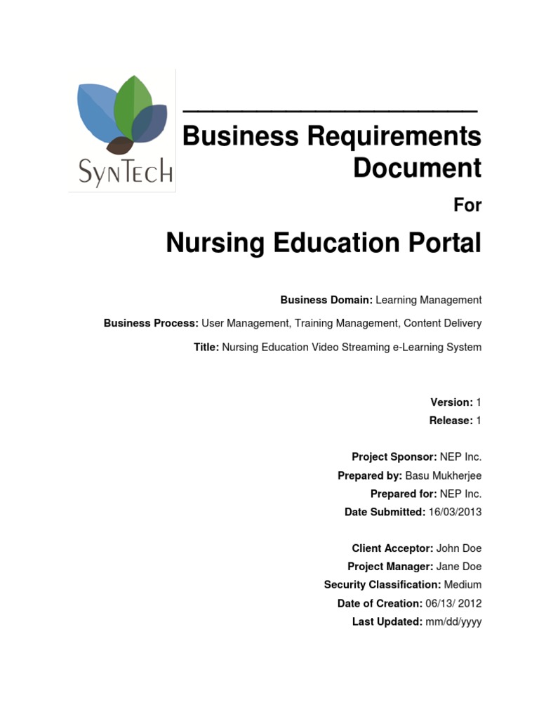 Sample BRD Document | PDF | Use Case | Authentication