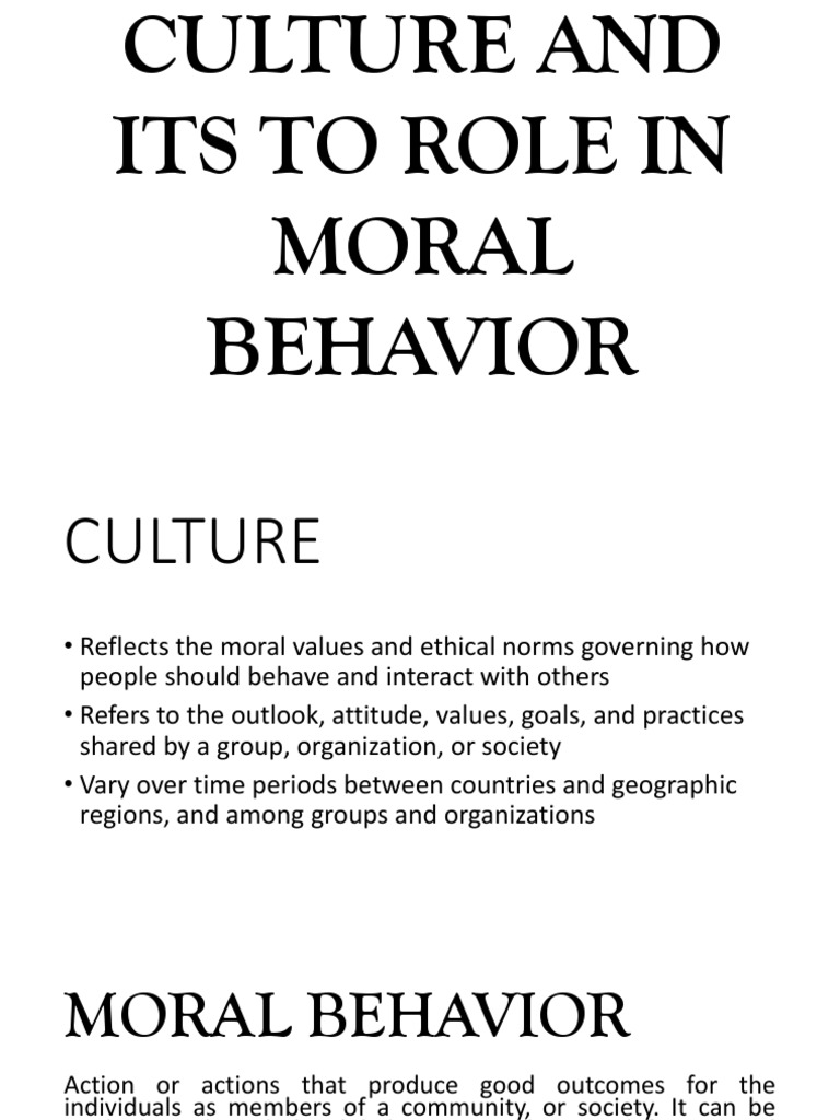 Cultural and Moral Behavior | PDF | Relativism | Morality