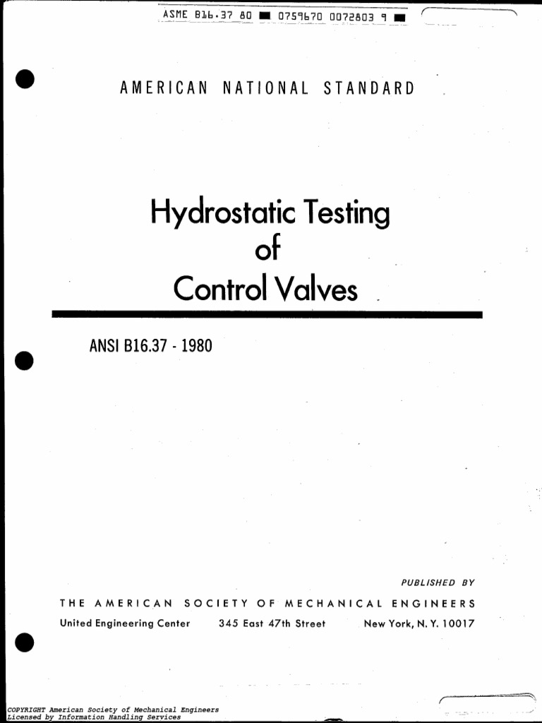 Hydrostatic Testing of Control Valve PDF | PDF | Valve | Leak