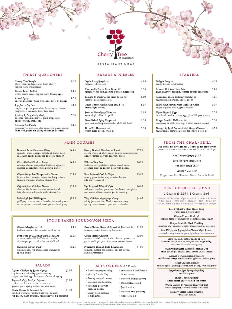 Cherry Tree Main Menu (230919) | PDF | French Fries | Salad