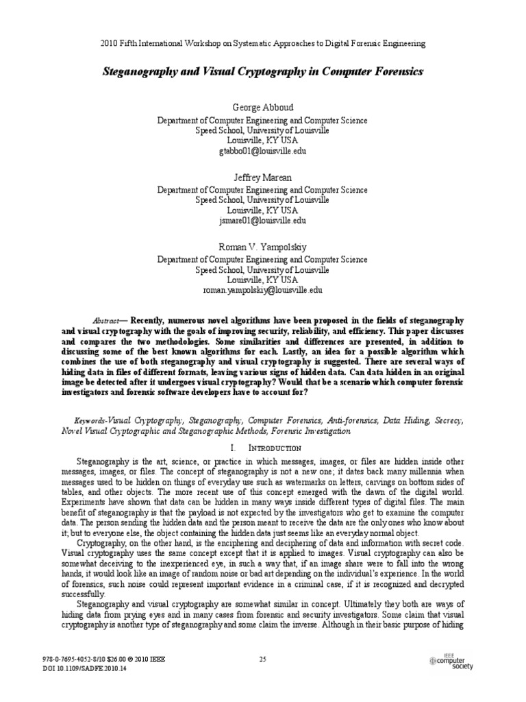 Steganography and Visual Cryptography | PDF | Cryptography | Encryption