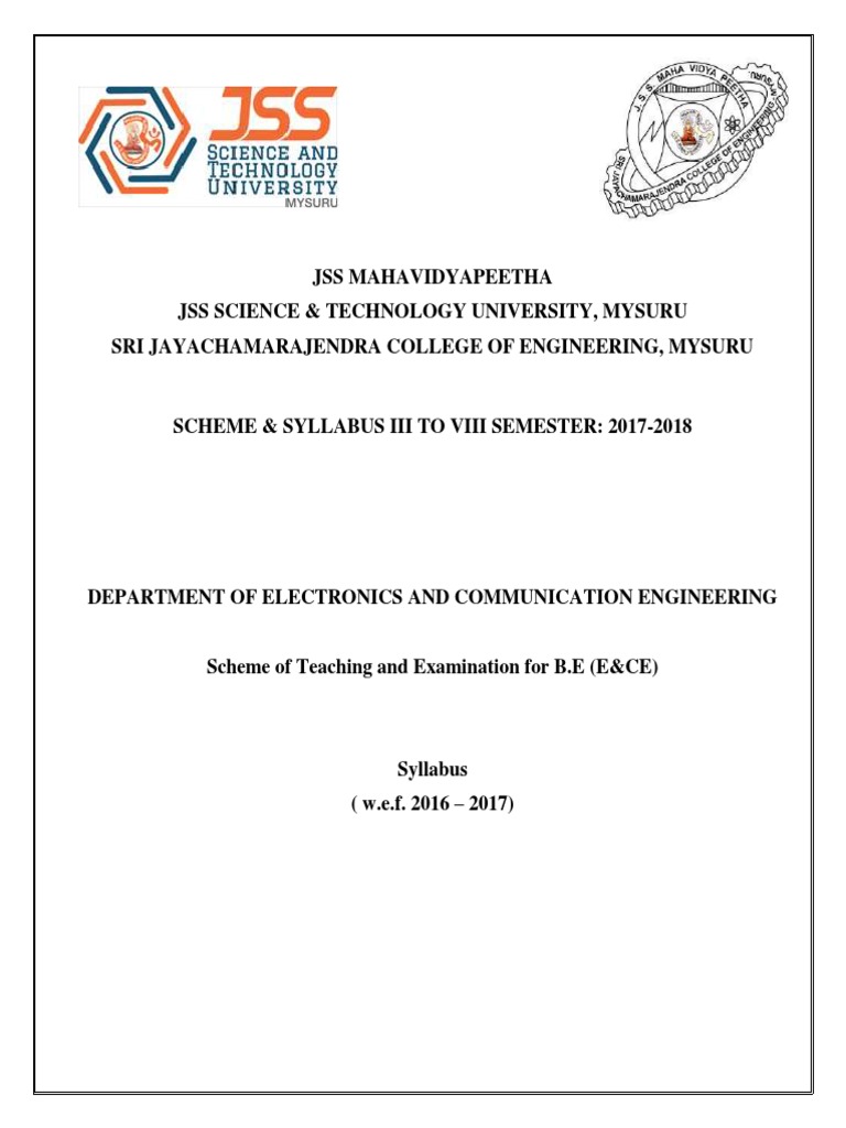 JSSSTU BE Scheme Syllabus PDF | PDF | Amplifier | Operational Amplifier