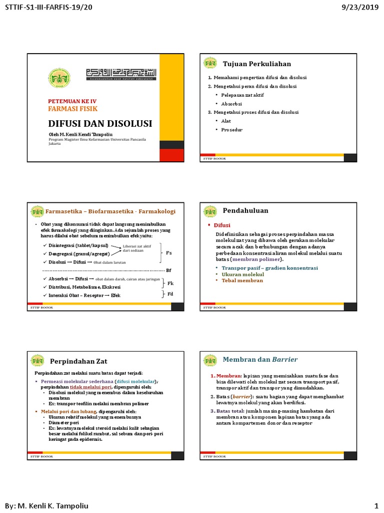 Difusi Dan Disolusi - V | PDF