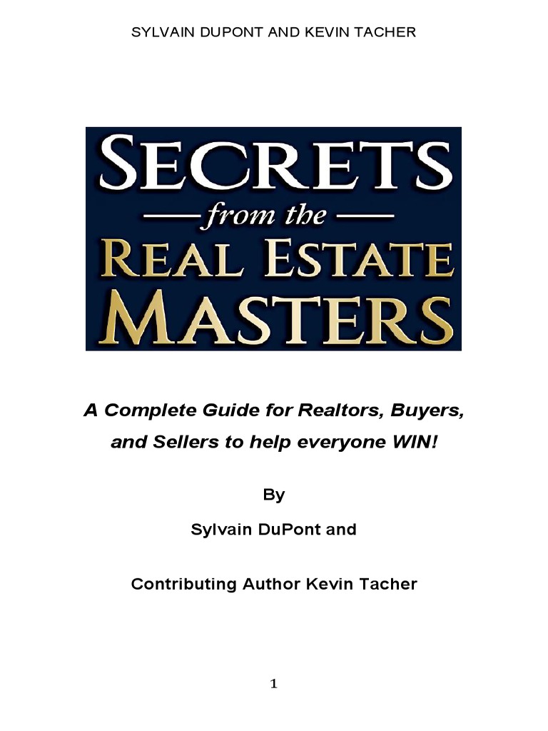 Secrets From The Real Estate Masters | PDF | Real Estate Broker | Prices