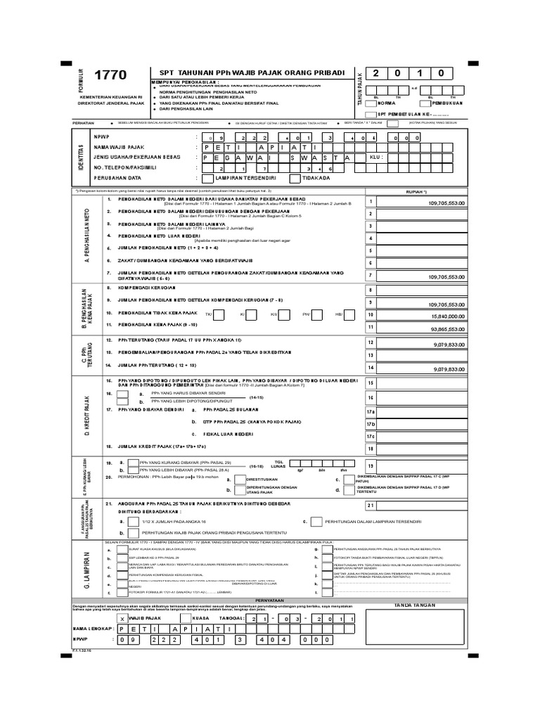 Contoh SPT 1770 | PDF